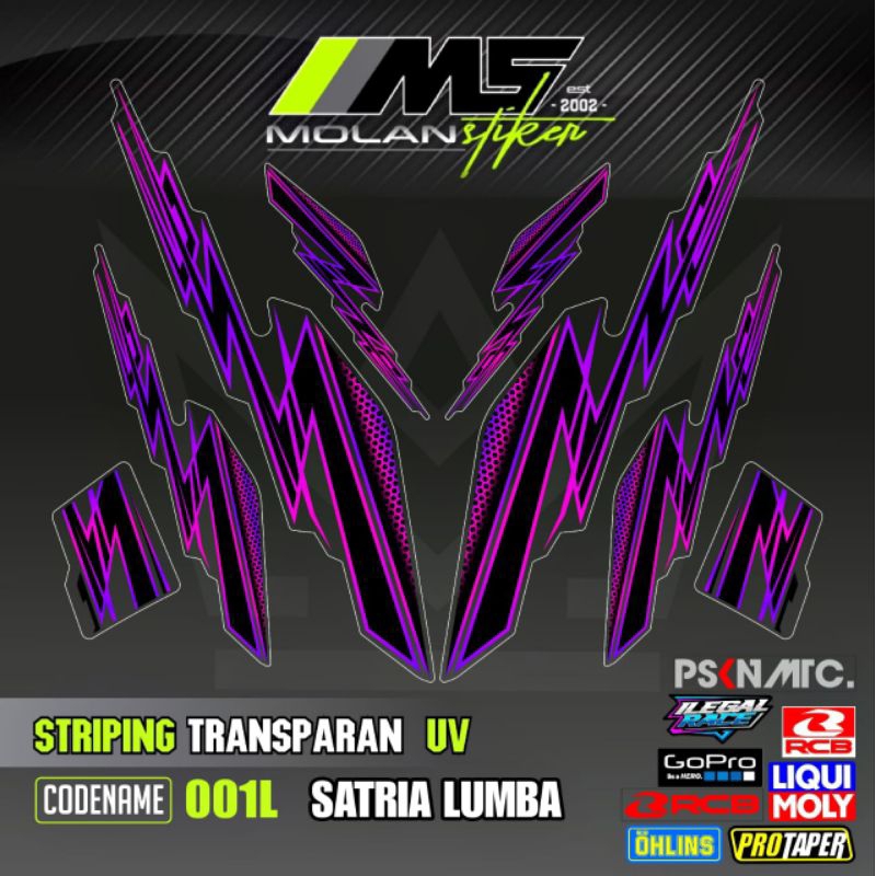 UNGU Decal Sticker Striping Variations Transparent Uv Satria R Lumba ...