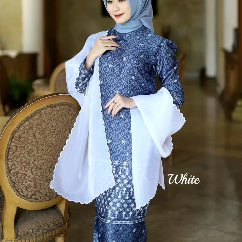 Plain organza shawl, manual embroidery, contemporary Malay scarf ...