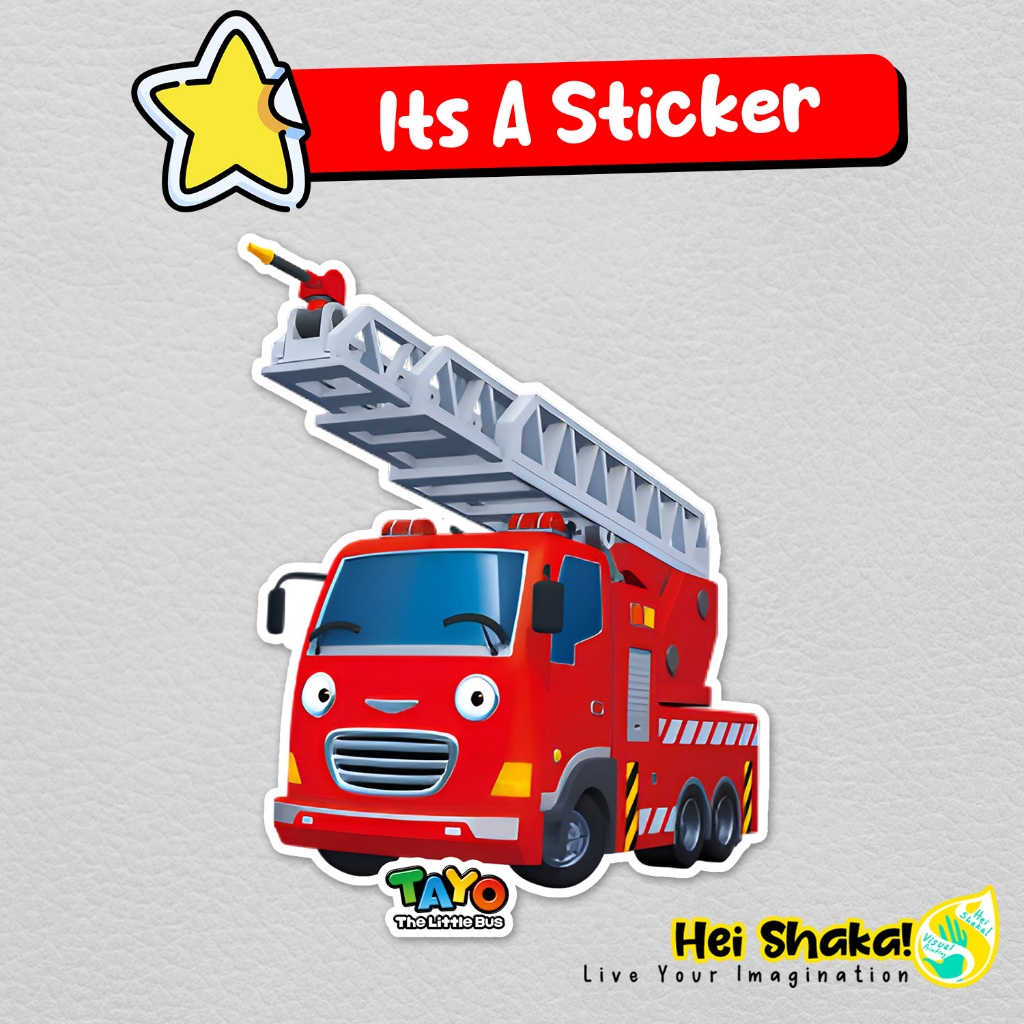 Frank The Fire Truck Sticker Tayo The Little Bus Cartoon Kids Cute ...