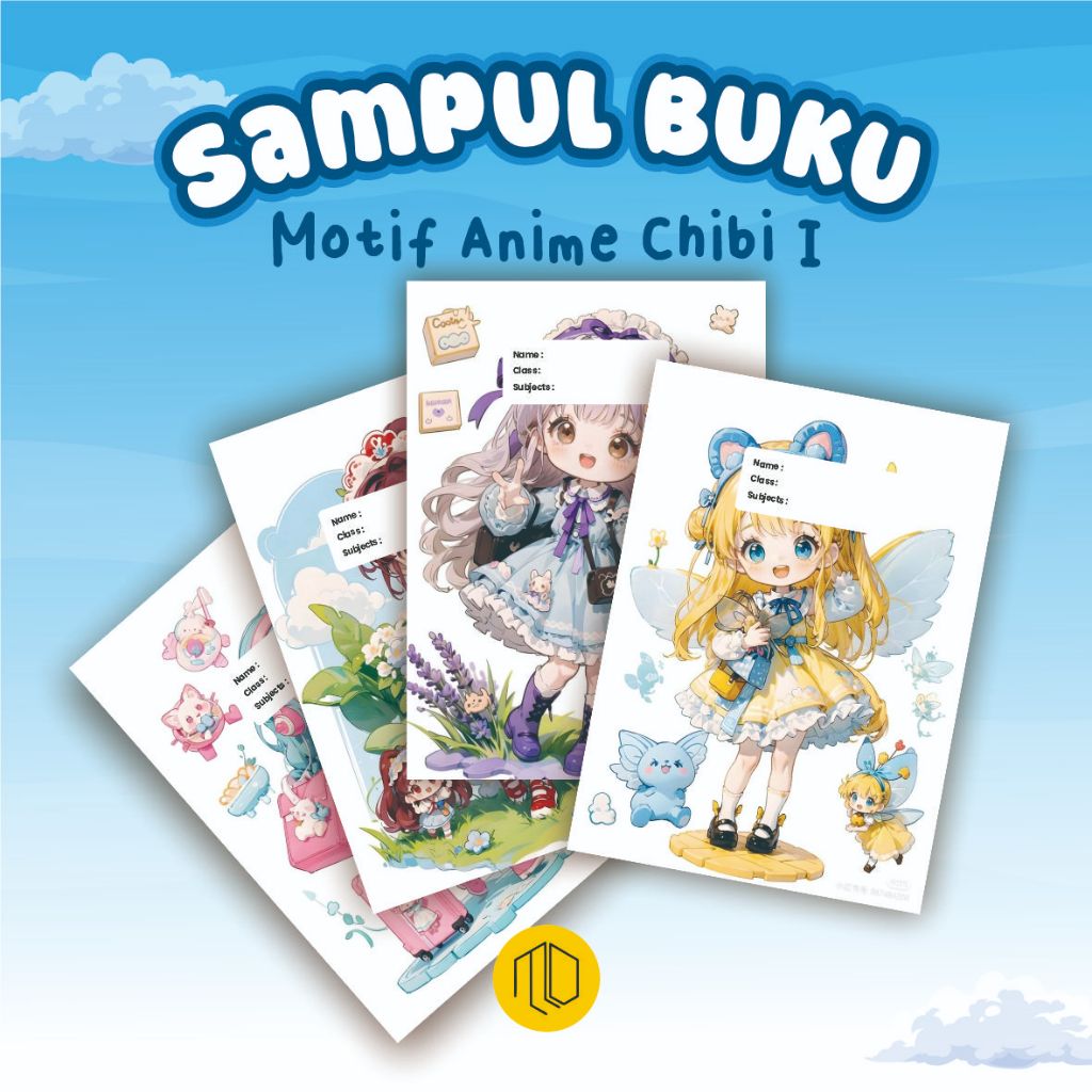 (CONTENTS OF 10 PCS) Chibi Anime Motif Book Cover 1 - Aesthetic Book ...