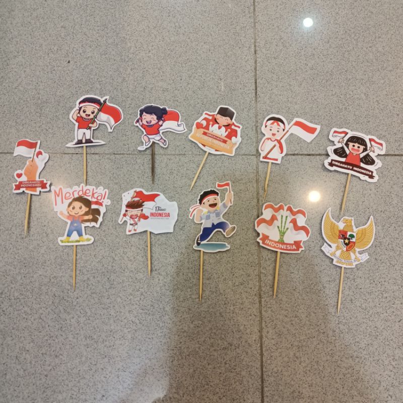 MERAH Cake topper decoration cake topper Dirgahayu RI HUT RI 17 August ...
