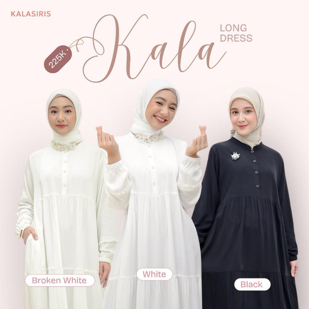 KALASIRIS KALA LONG DRESS (White, Black, Broken White) | Shopee Malaysia