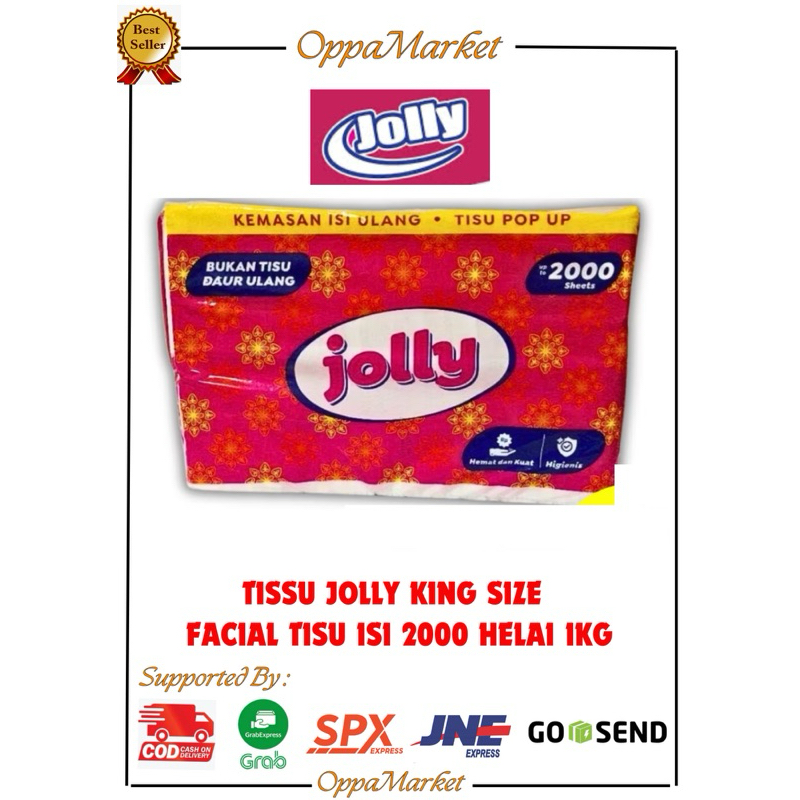 JOLLY FACIAL TISSUE KILOAN JUMBO KING SIZE FACIAL TISSUE CONTAINS 2000 ...