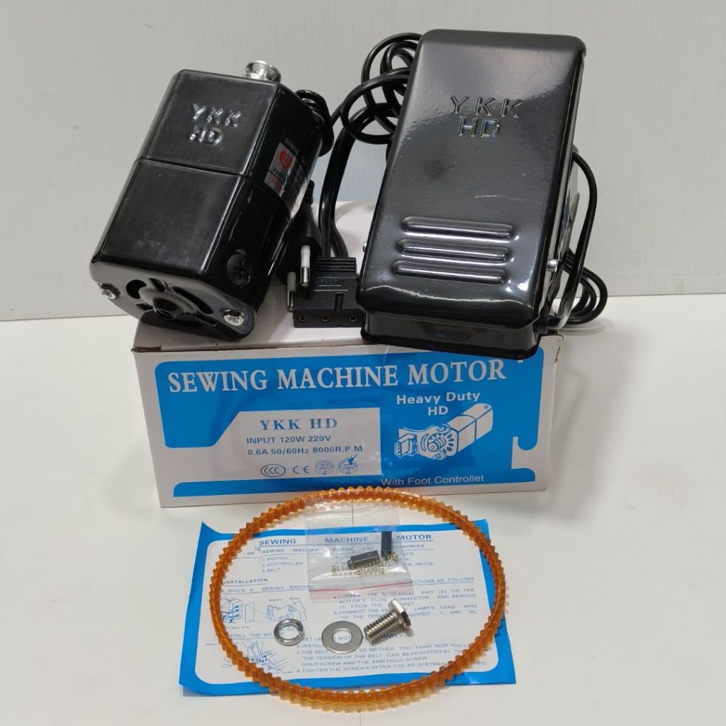 MESIN Dynamo Motor YKK HD 120W HEAVY DUTY Small Black Sewing Machine ...
