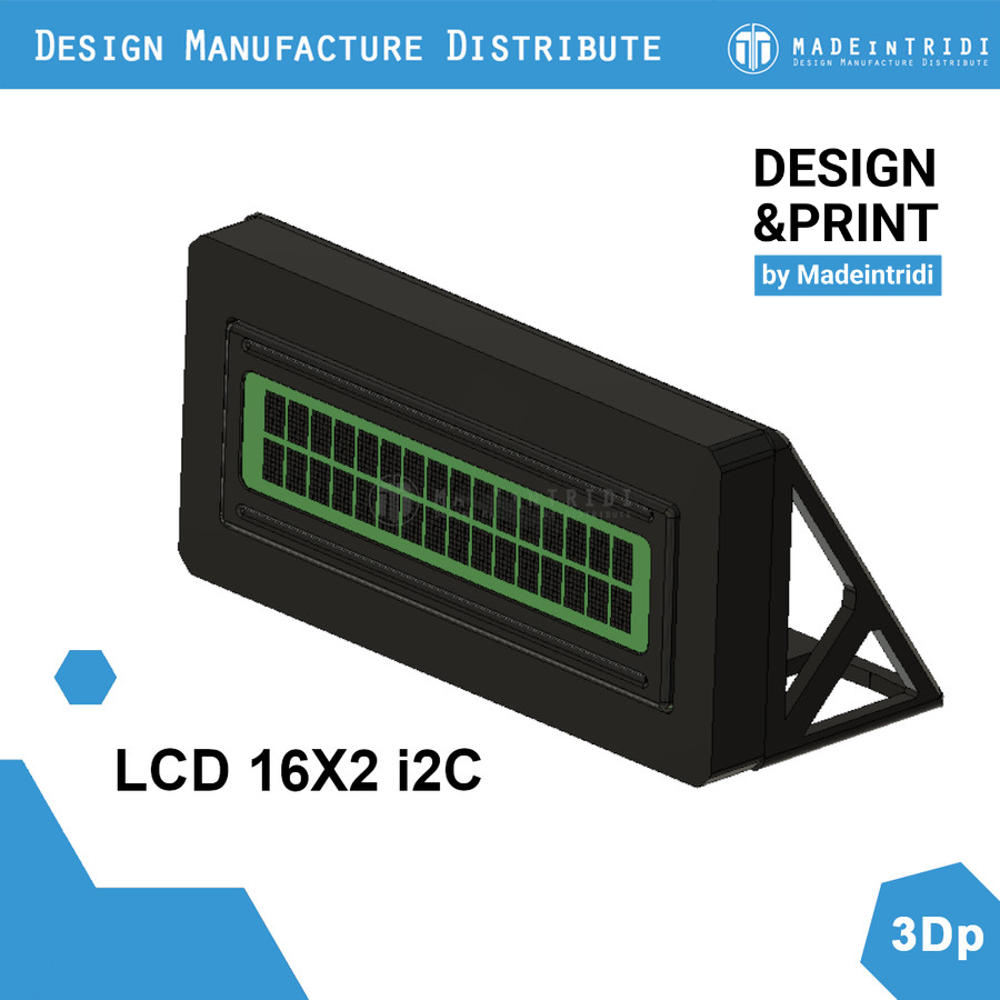 Madeintridi lcd casing 1602 Case Holder Display Bracket Stand Cover Arduino lcd 16x2 i2c ...