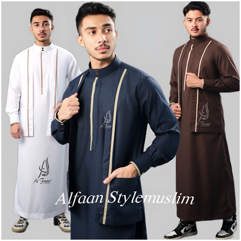 ALAWI Slimfit Robe Men's robe Gamis Men's robe Muslim men's robe jubbah ...