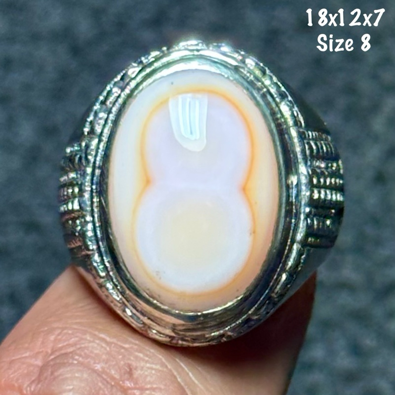Baturaja Puser Natural Agate Ring Number 8 Crystals (original Natural ...