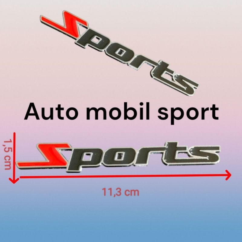 MERAH HITAM RED BLACK METAL embossed SPORTS CAR WRITING LOGO EMBLEM ...