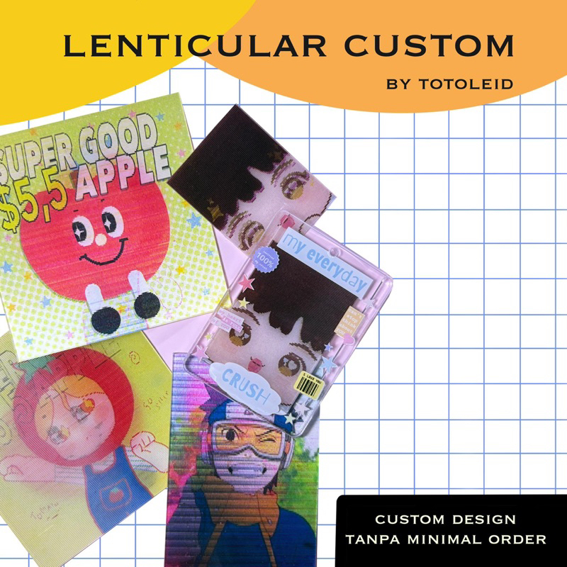 Custom photo lenticular lenticular/ photo printJasa lenticular keychain ...
