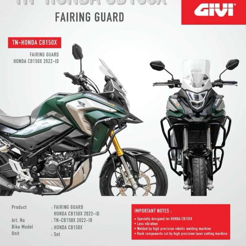CRASHBAR HONDA CB 150X ORIGINAL GIVI MOTORCYCLE BODY SAFETY | Shopee ...