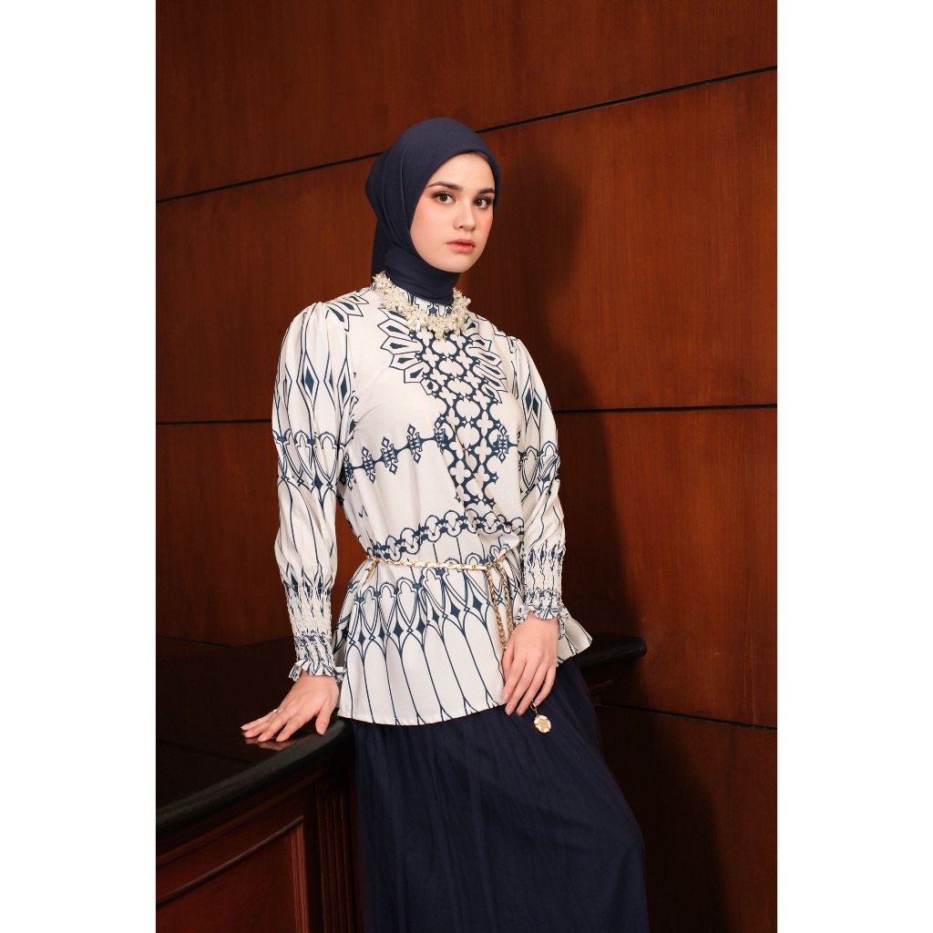 Kamima - Sabine Series - Norah Blouse in Ivory | Shopee Malaysia