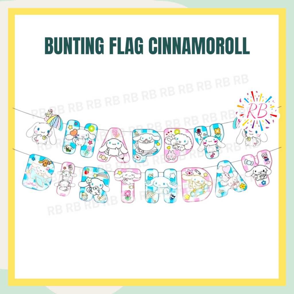 Bunting Flag Cinnamoroll Sanrio / Sanrio Cinnamoroll Birthday Banner ...