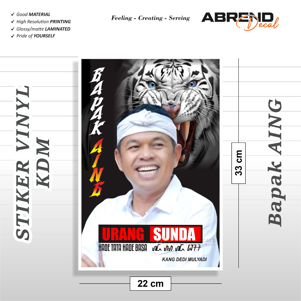 Abrdend Decal - KDM Mr. Aing Vinyl Sticker / Kang Dedi Mulyadi Sticker ...