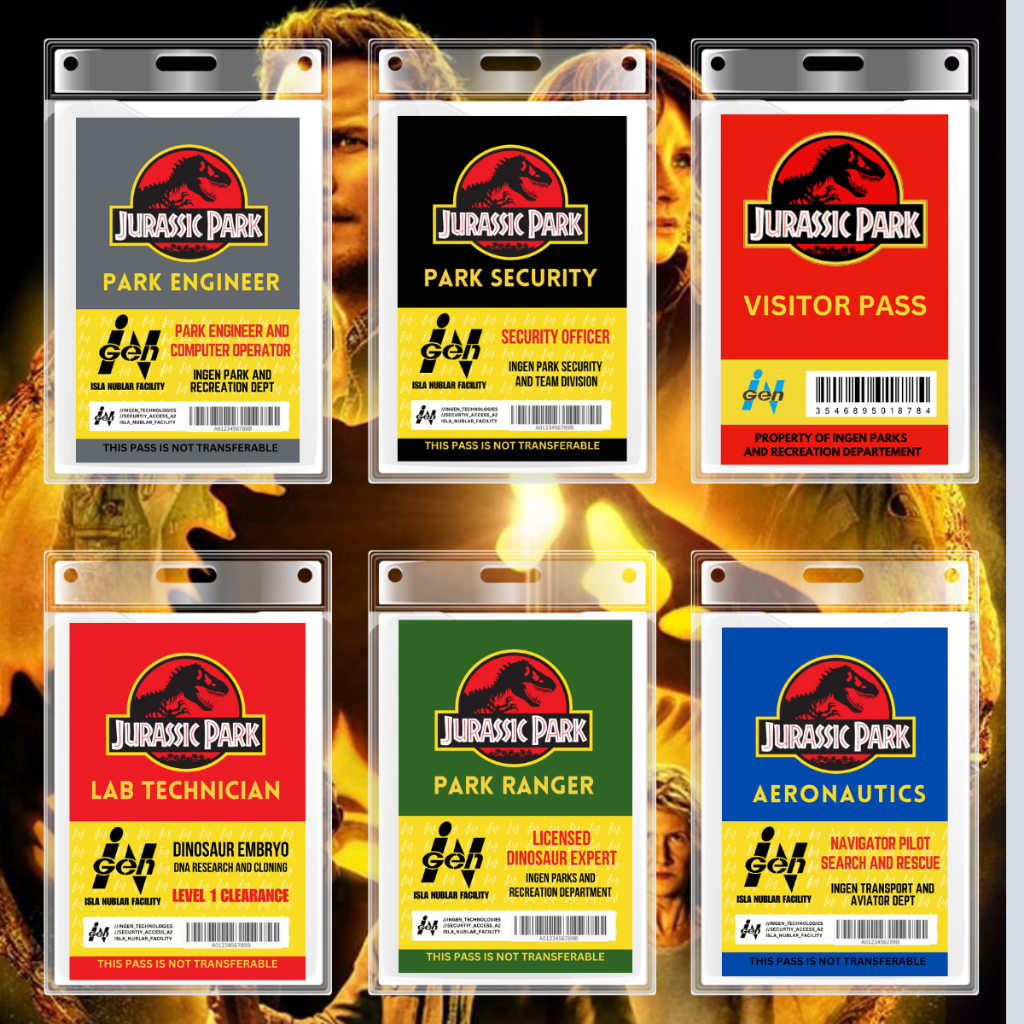 Jurassic Park Prop ID Badge Cosplay Nametag | Shopee Malaysia