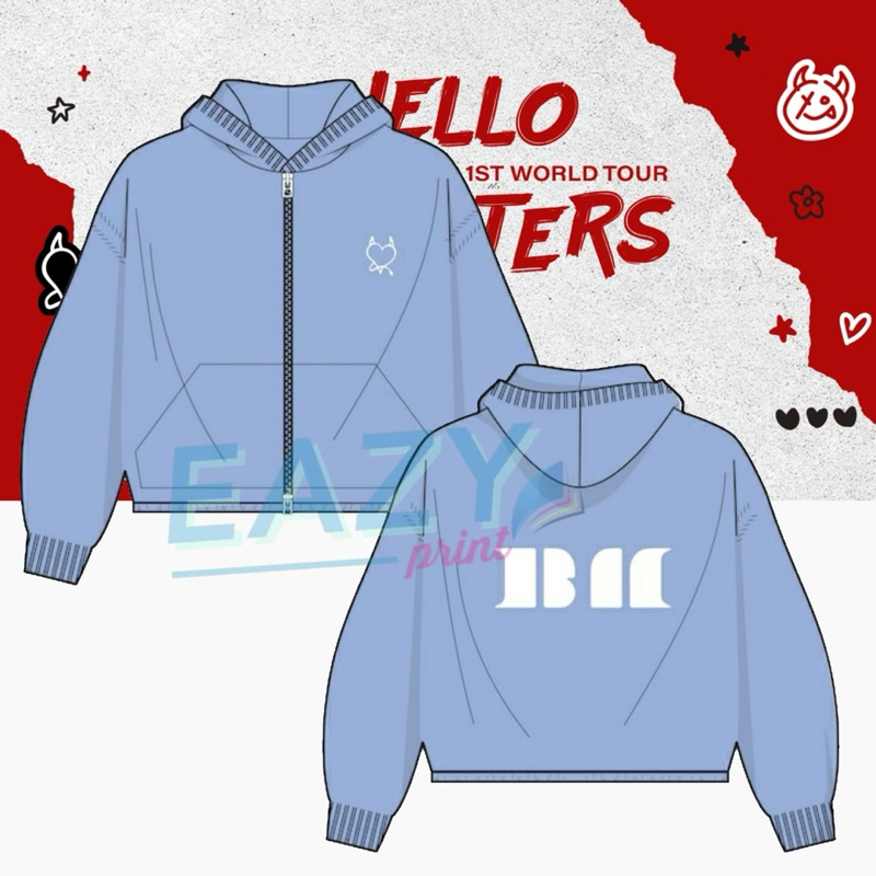 HEART LOGO ZIPPER JACKET ENOTICONS BM MERCH BABY MONSTER HELLO MONSTERS ...