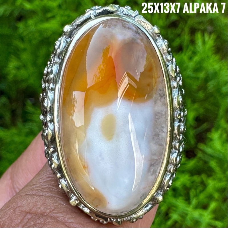 3D Natural Fruit Baturaja Agate Ring | Shopee Malaysia