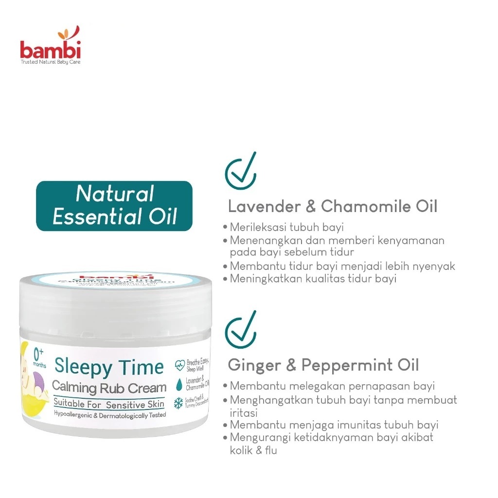 Bambi Sleepy Time Calming Rub Cream 40gr | Shopee Malaysia