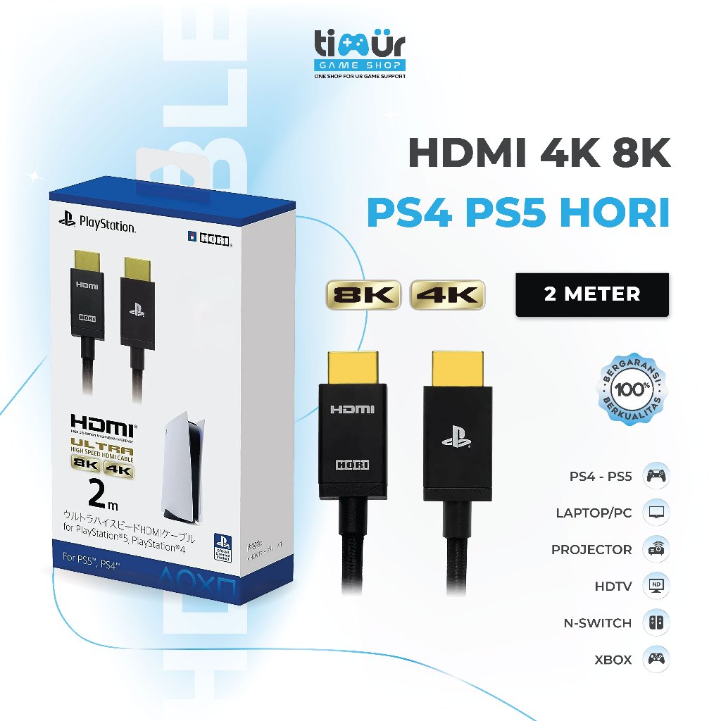 HORI Ultra High Speed 8K 4K UHD Cable HDMI Cable PS5 PS4 PS3 PC ...