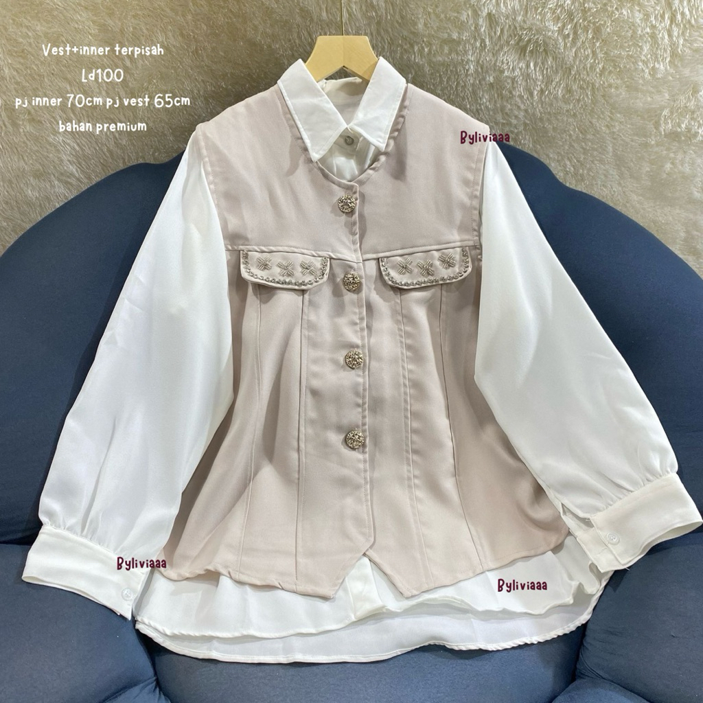 Premium Erica vest inner Blouse | Shopee Malaysia