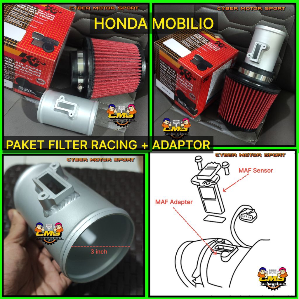MESIN Open filter Racing package plus Honda mobilio car sensor maf air ...