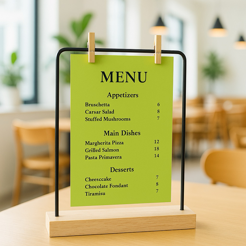 MENU HOLDER STAND A5 PORTRAIT INDUSTRIAL TABLE CALENDAR PHOTO TABLE ...