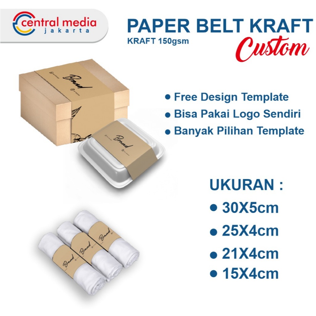 50 Pcs Custom Kraft Paper Belt Roll Product Roll Hijab Label Box Paper ...