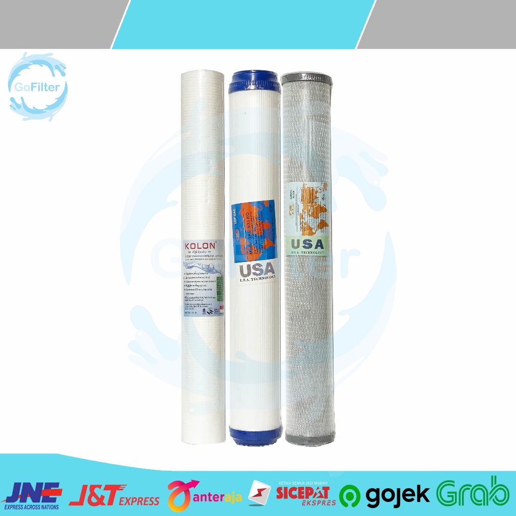 REFILL PACKAGE 3 STAGE WATER FILTER SPARE PARTS 20" 20 INCH WATER ...