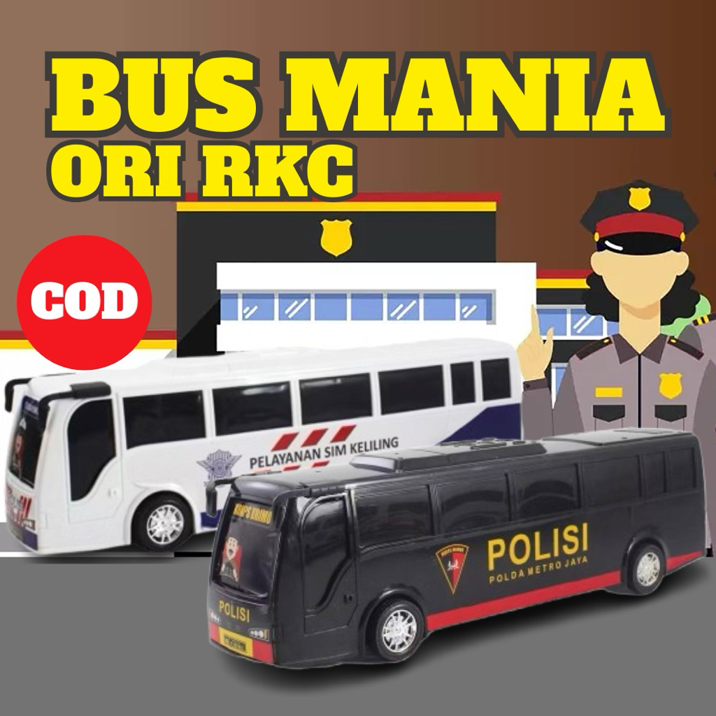 RKC Police Bus Friction Bus Vehicle Toy - Police Bus Toy Police Bus ...