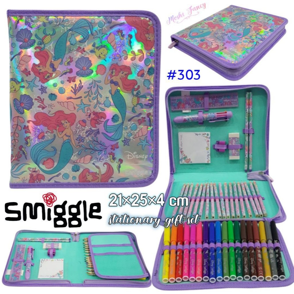 Midi Zip Smiggle Kit Stationery Gift Set Ariel Mermaid / Zip It Ariel ...