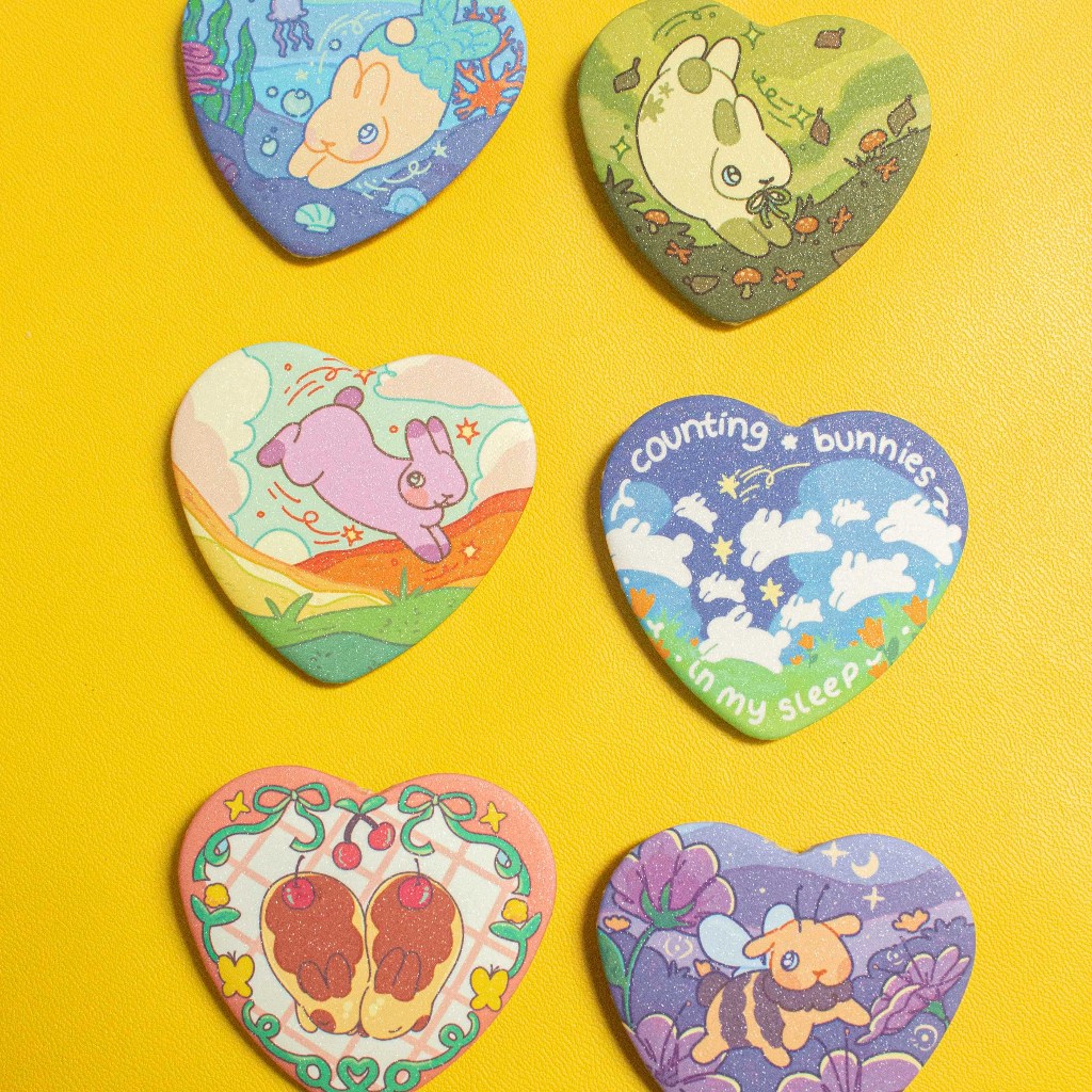 Bunny Pals Heart Shaped Pins | Shopee Malaysia