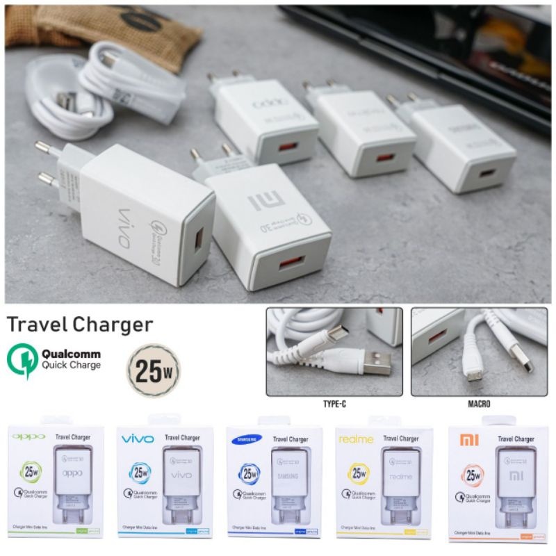 (ba) TC CHARGER BRANDED AK-933 FC SUPPORT FAST CHARGING 25W QC 3.0A ...