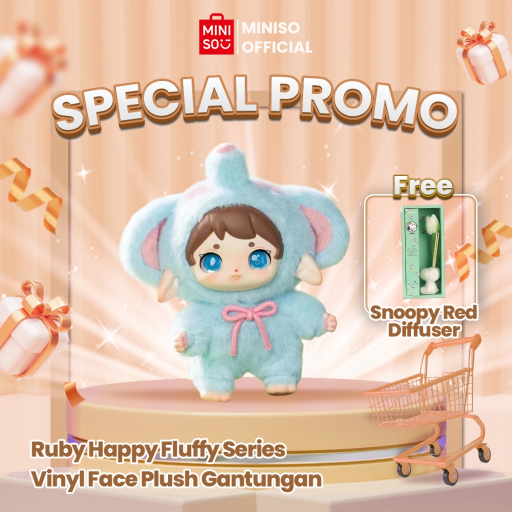 GANTUNGAN [BUY 1 GET 1] Miniso X Ruby Happy Fluffy Series Vinyl Face ...