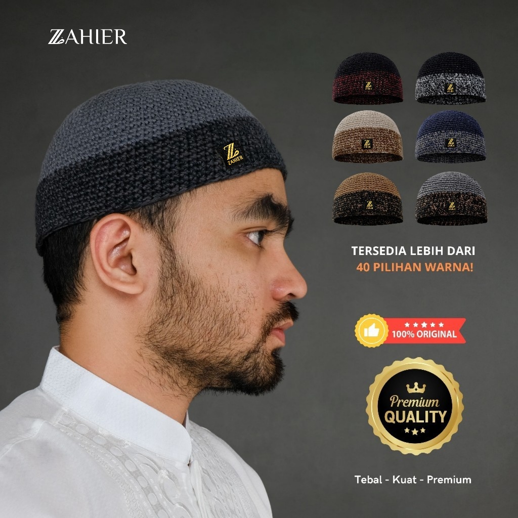 ZAHIER Original Thick Handmade Premium Yemeni Men's Knitted Peci, Two ...