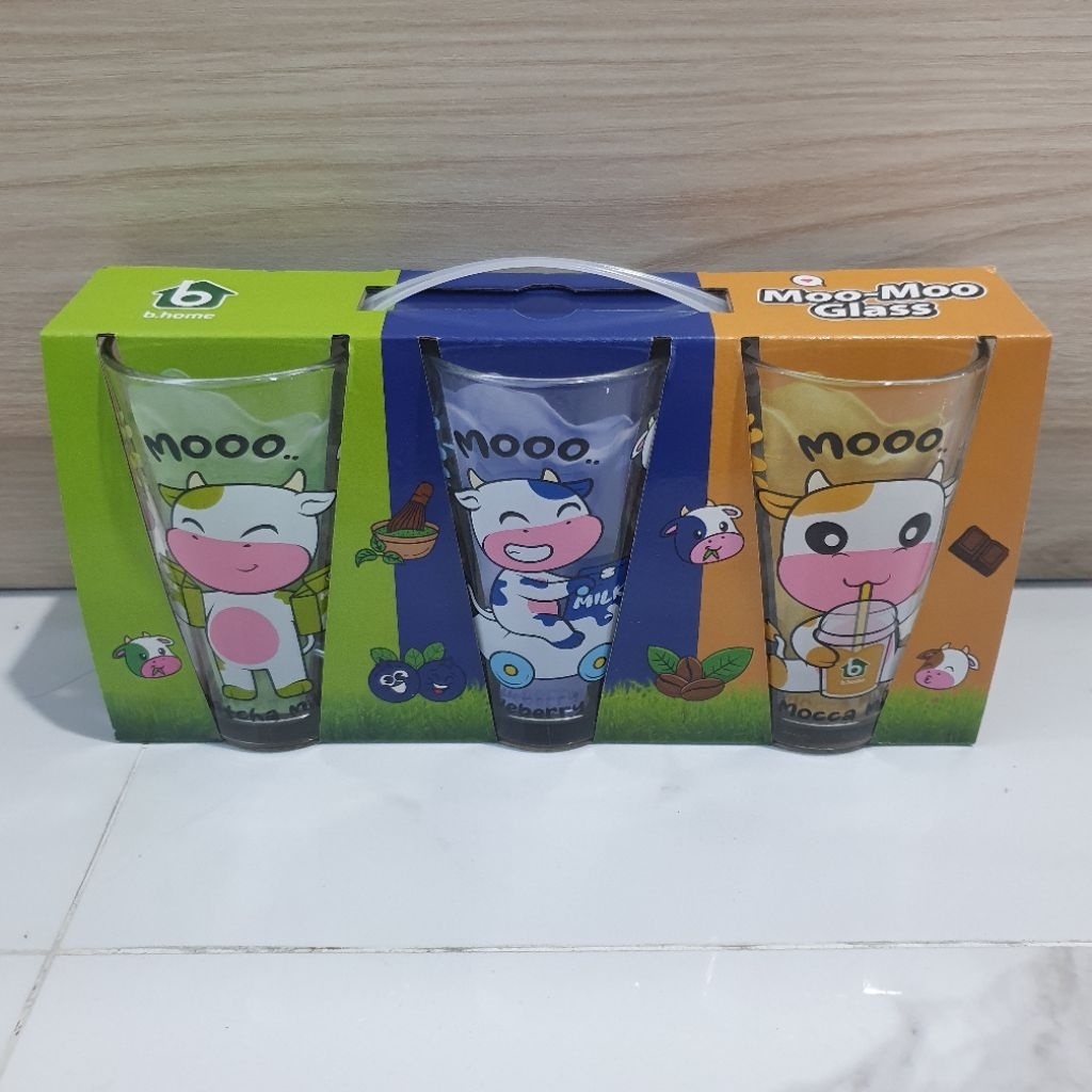 Moo-moo Cow Glass | Cow Character Motif Glass | Cute Glasses | Motif ...