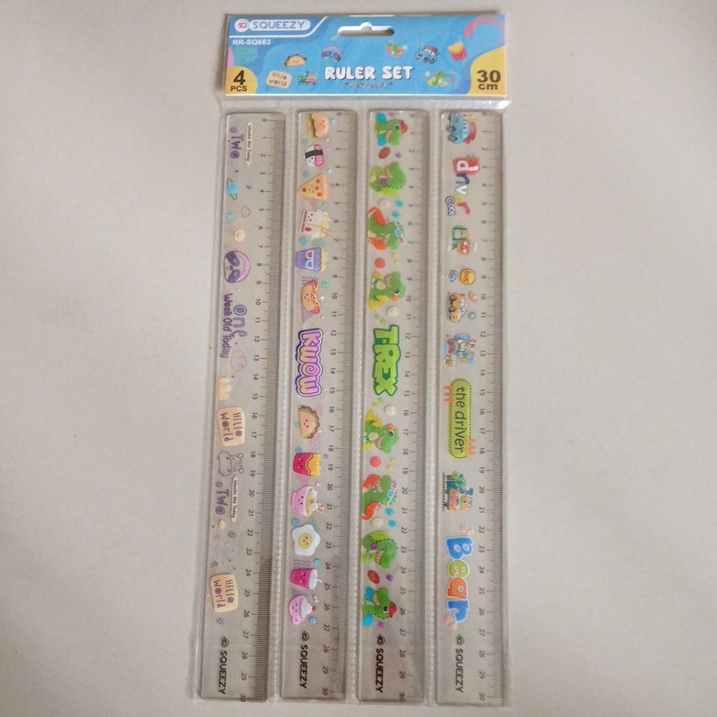 Ruler / Ruler Set 30 cm plastic | Shopee Malaysia