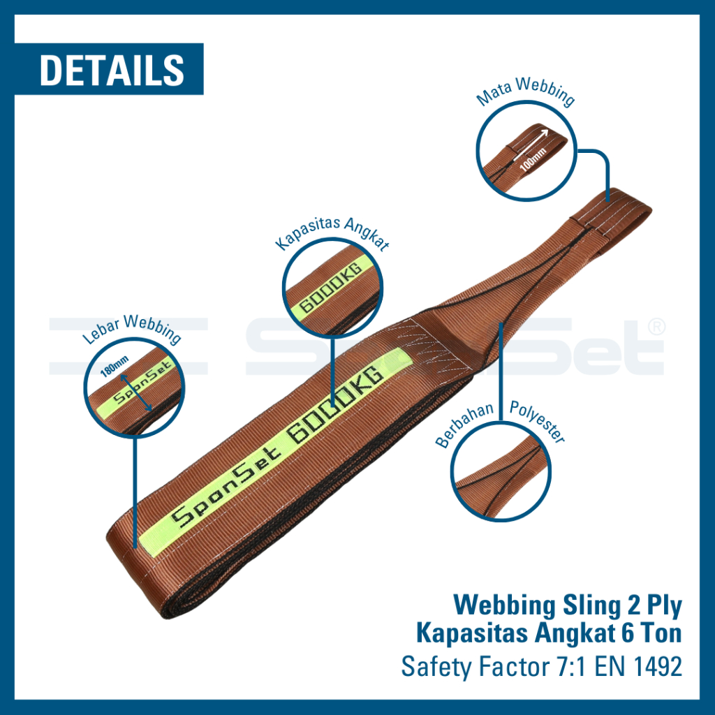 Webbing Sling Spanset Lifting Rope 6 Ton Goods Lifting Belt | Shopee ...