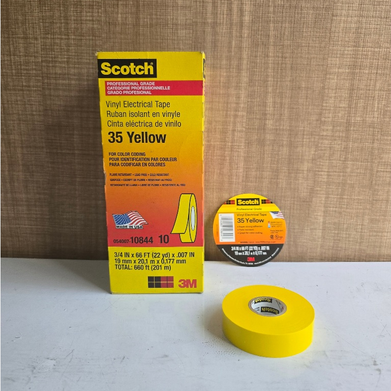 3m Insulation Scotch Vinyl Electrical Tape Yellow (Yellow) | Shopee ...