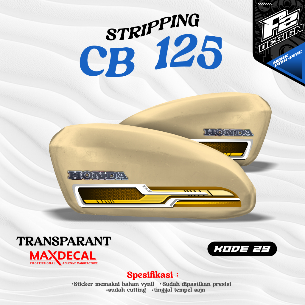 Plain CB TANK STICKER CB BATIK STRIPING CB 125 CB 100 CB GLATIK code 29 ...