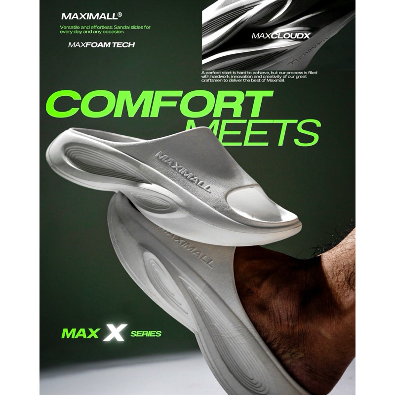Maximall MAX-X Black & White Series Slide Sandals | Shopee Malaysia