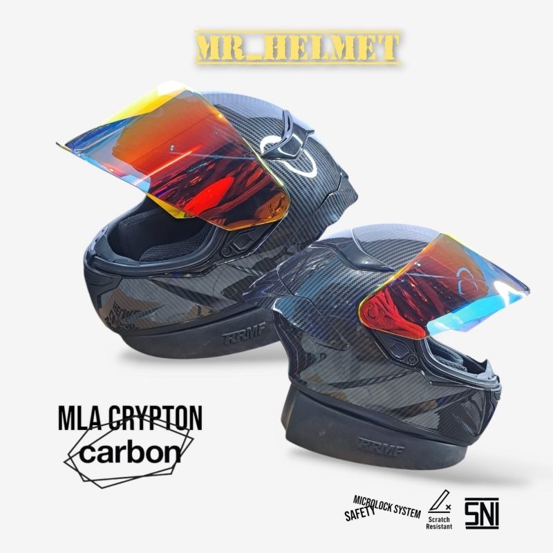 Mla Crypton Carbon x kenji full face helmet, HANDLING package | Shopee ...