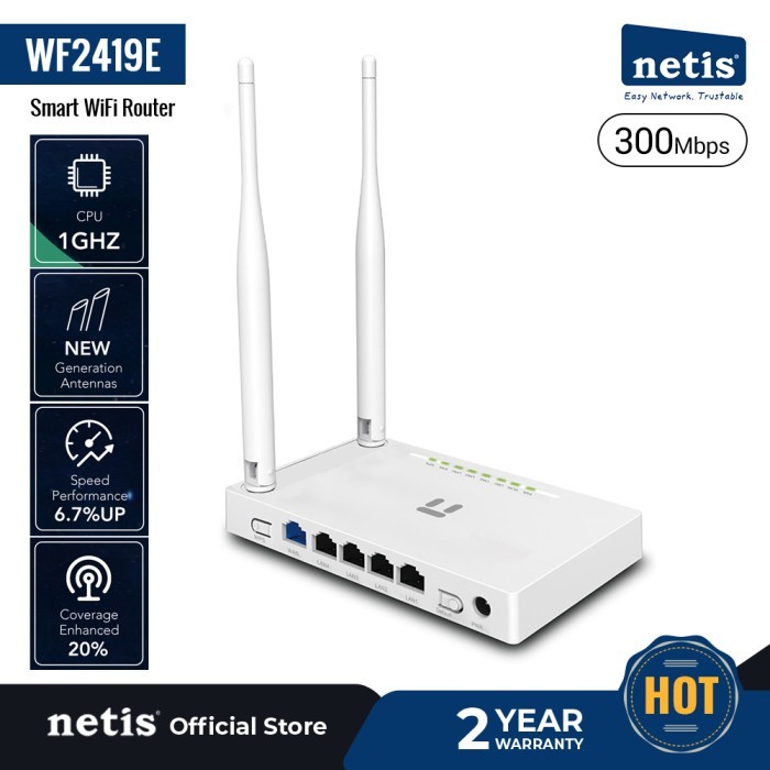 Netis Router WF2419E 300Mbps High Speed – 2 Antennas | Shopee Malaysia