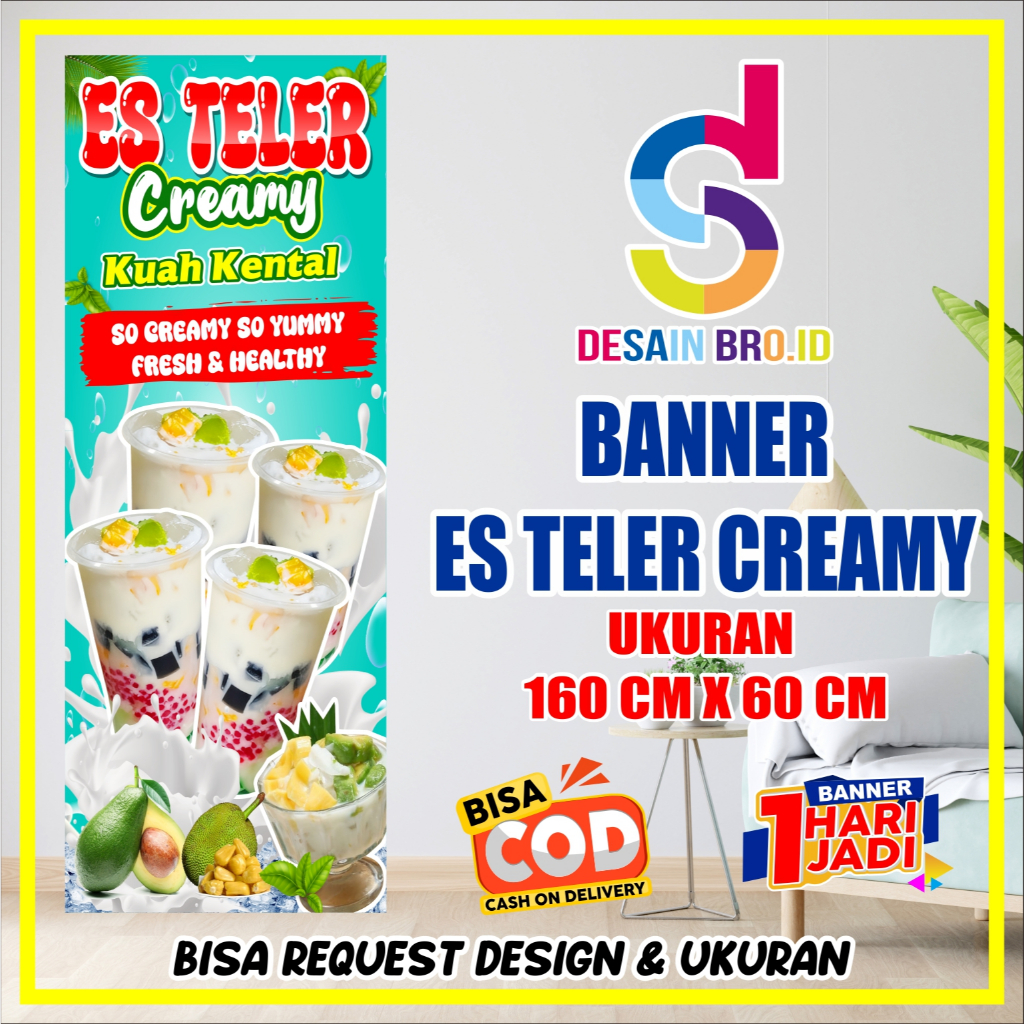 Spanduk/banner ICE TELER CREAMY SIZE 60X160 CM | Shopee Malaysia