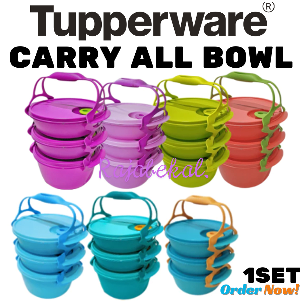 Tupperware Carry All bowl 3 layers with carrying strap // cater bowl 2 ...