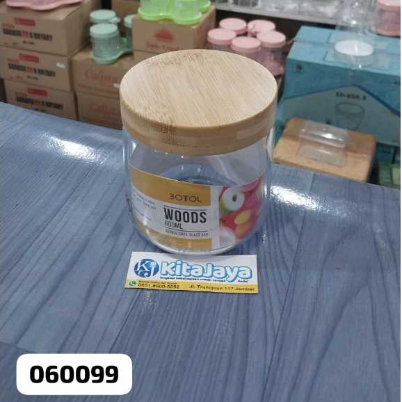 3otol GLASS WOOD JAR 600ML/900ML/1800ML AESTHETIC | Shopee Malaysia