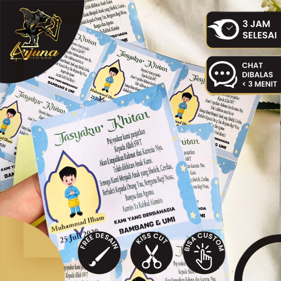 2-4 Arjuna Sticker Box Thanksgiving Circumcision Free Custom Design ...
