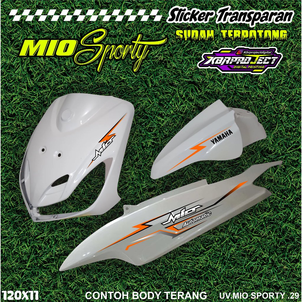 Mio SPORTY PREMIUM TRANSPARENT STRIPING STICKERS COOL MOTORCYCLE LIS ...