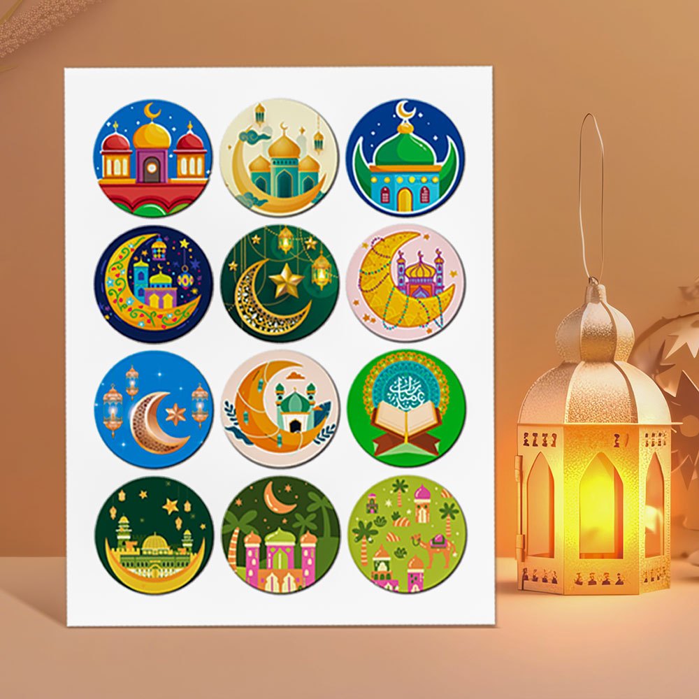 [9 Pc/12 PC Eid Sticker] Eid Hampers Label Stickers, Ramadhan Edition ...