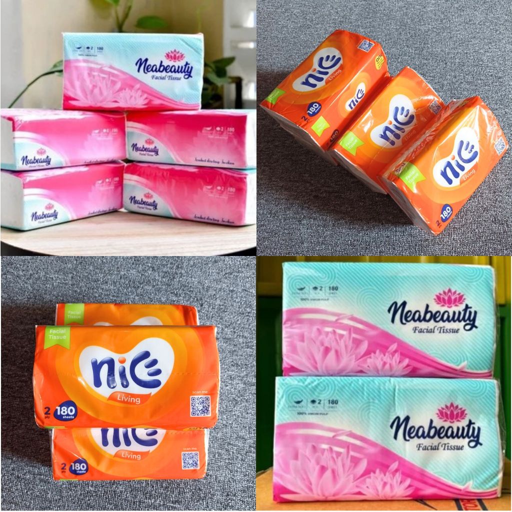 Nice Tissue / Neabeauty Tissue / Facial Tissue 180 sheets 2 Ply 360 ...
