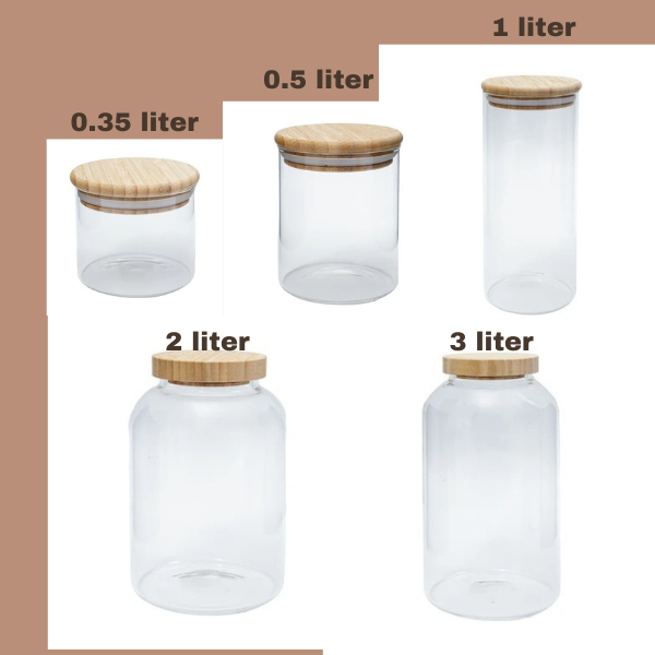 Multipurpose Cookie Jar Airtight Glass Jar Bamboo Lid EYO IF6099 ...