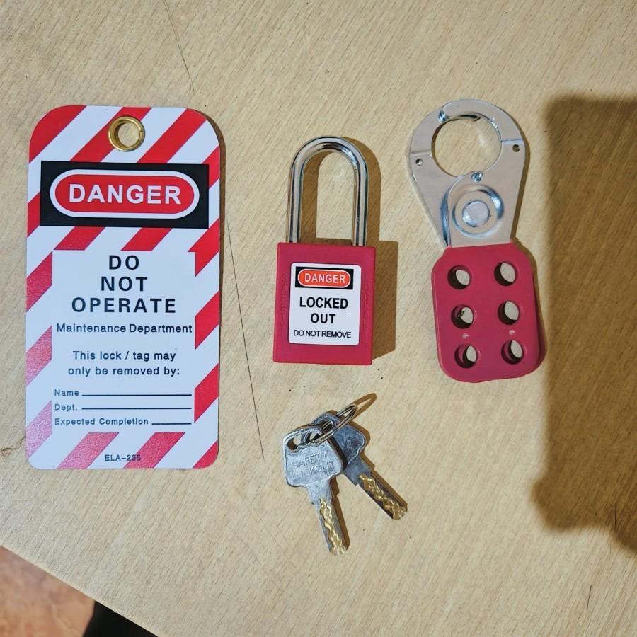 Safety Padlock Industrial Padlock + Hasp + danger Tag | Shopee Malaysia
